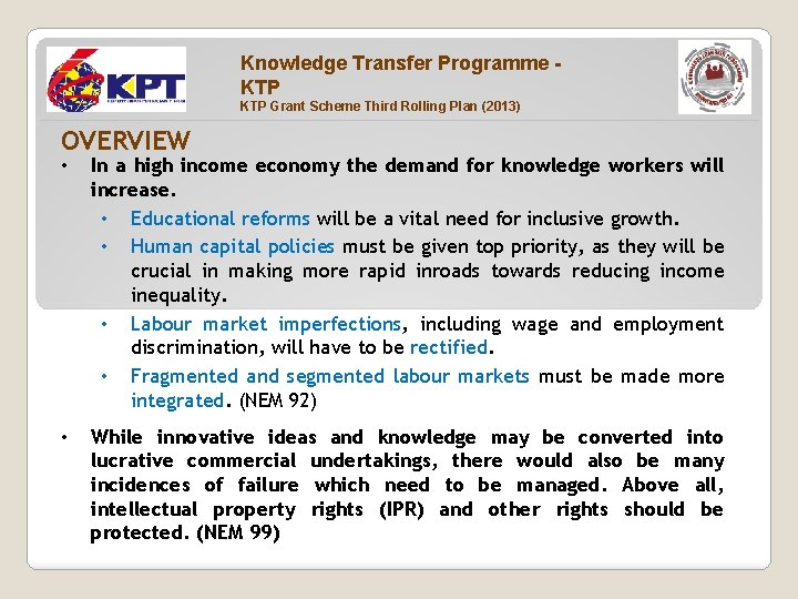 CRITICAL AGENDA PROJECT KNOWLEDGE TRANSFER PROGRAMME KTP MINISTRY