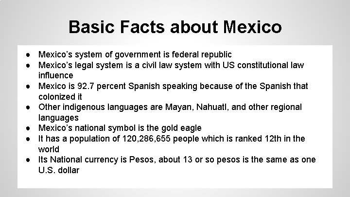 Mexico Jonathan Shakespeare Basic Facts about Mexico Mexicos