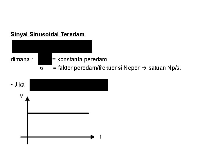 FREKUENSI KOMPLEKS DAN FUNGSI TRANSFER Sinyal Sinusoidal Teredam
