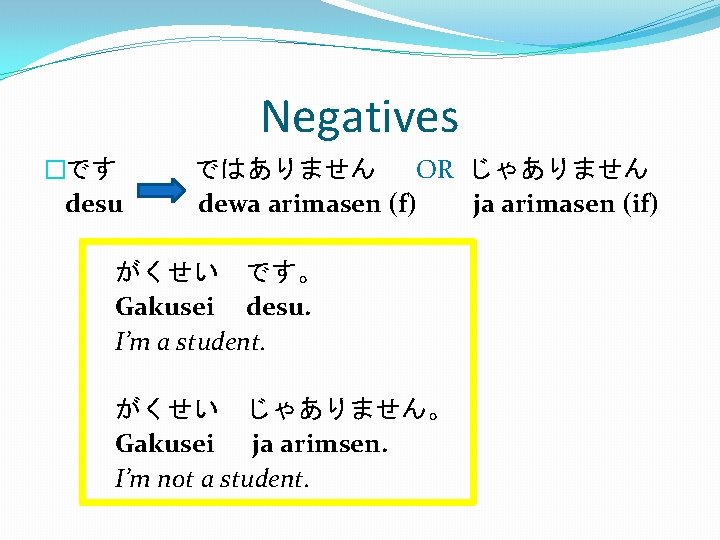 Basic Japanese Grammar Creating basic sentences Creating questions
