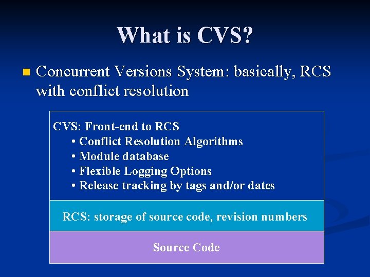 CVS II Parallelizing Software Development Author Brian Berliner