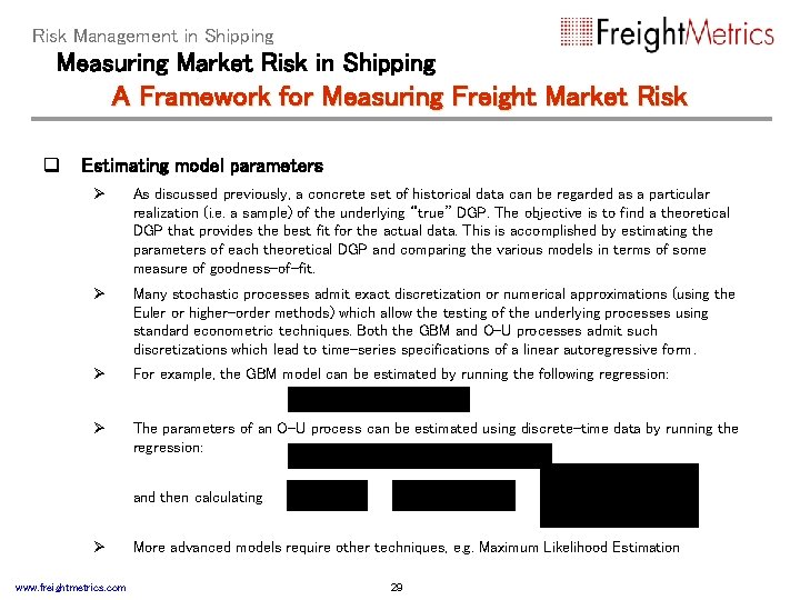 Risk Management in Shipping Modeling Measuring Managing Freight