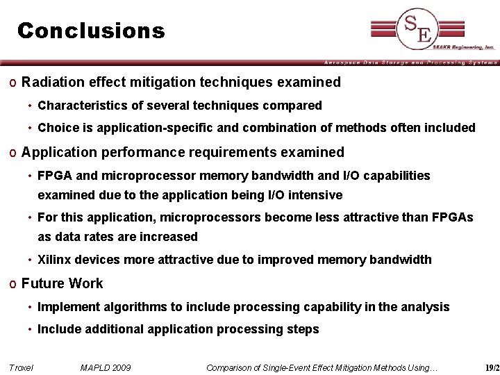 Comparison Of Singleevent Effect Mitigation Methods Using Design