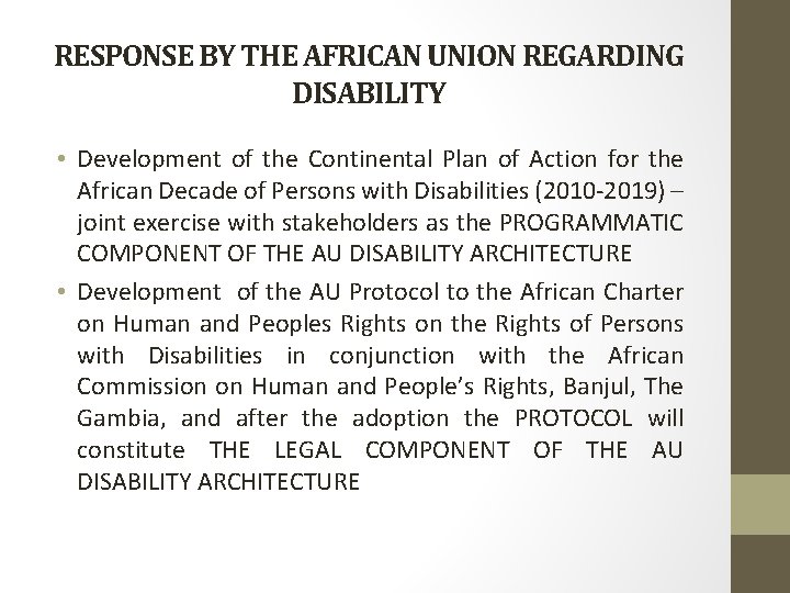 DISABILITY AND DEVELOPMENT DISABILITY INCLUSION AND ACCESSIBLE URBAN