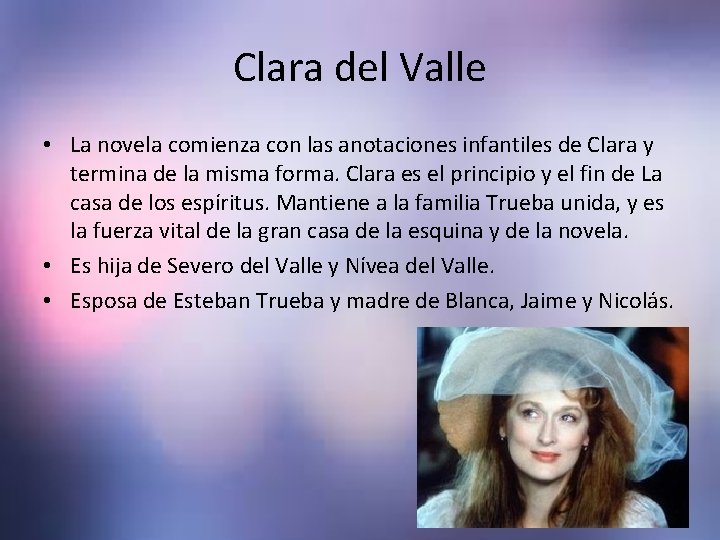 La Casa de los Espritus Numen Cerrato PERSONAJES