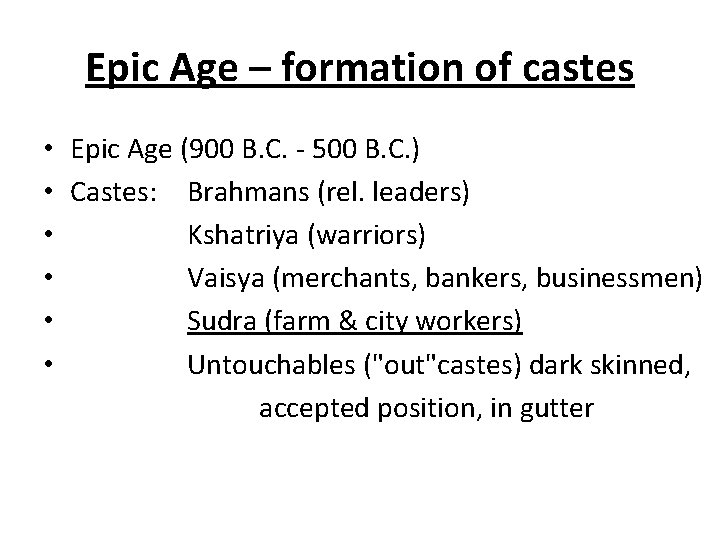 HISTORY INDIA Fill in sections after groups present
