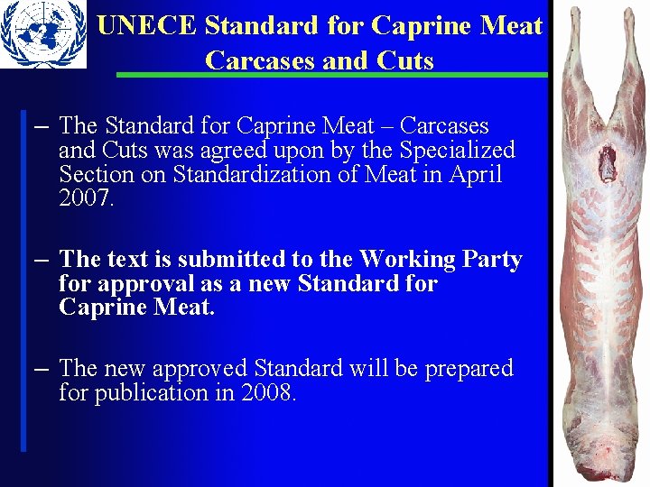 UNECE International Standards to Facilitate Trade Presentation to