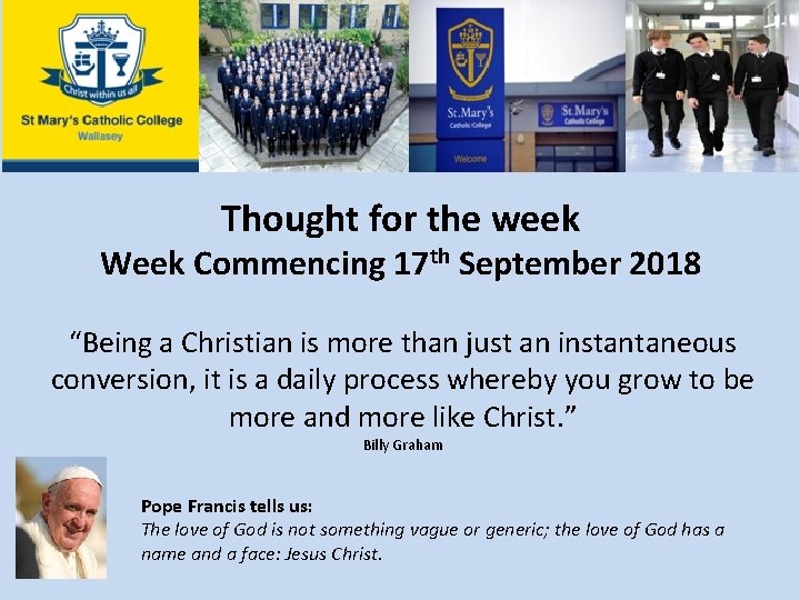 Thought for the week Week Commencing 17 th