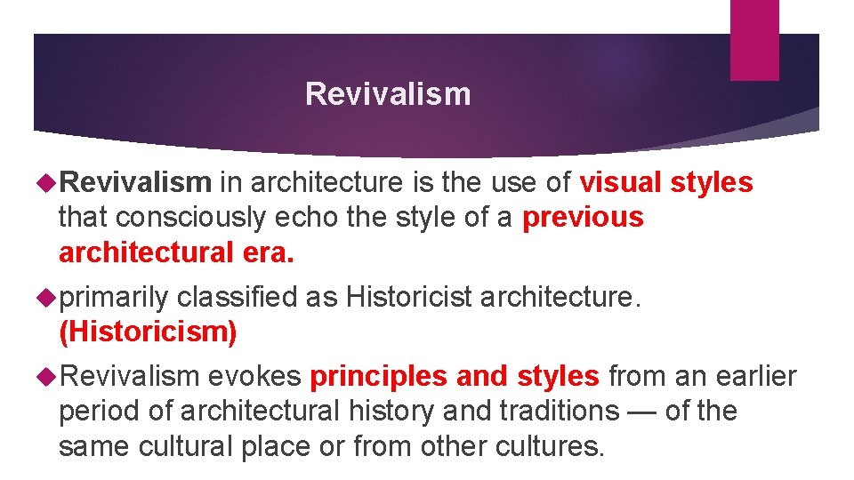 Revival Architecture Theory of Architecture Fourth Stage Assis