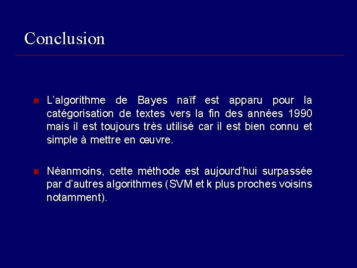 La classification de textes par les algorithmes de