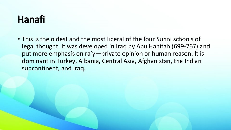 The Four Mathahib in Islam Hanafi Hanbali Mathahib