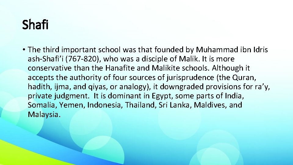 The Four Mathahib in Islam Hanafi Hanbali Mathahib
