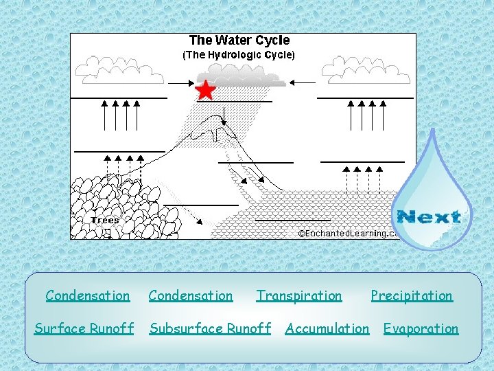Directions Look at the water cycle picture Match