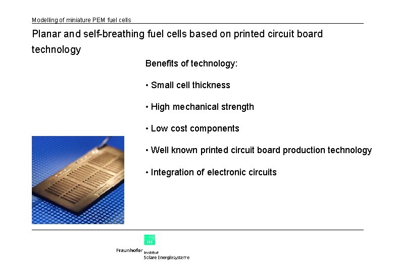 Modelling of miniature PEM fuel cells Modelling of