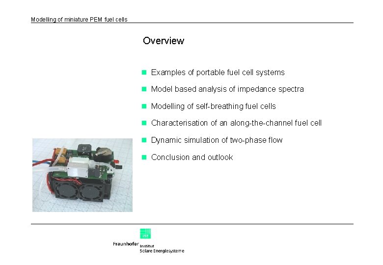 Modelling of miniature PEM fuel cells Modelling of