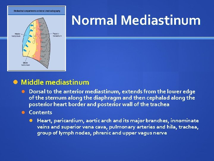 Introduction The mediastinum is the region in the