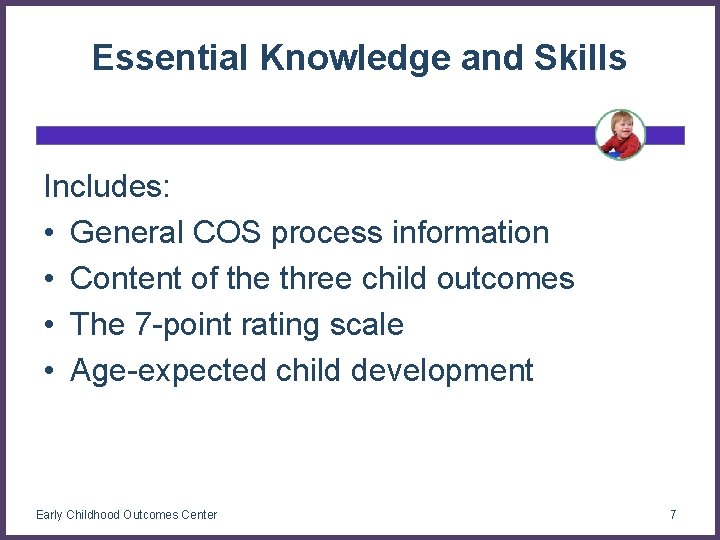 The Child Outcomes Summary Competency Check COSCC Amy