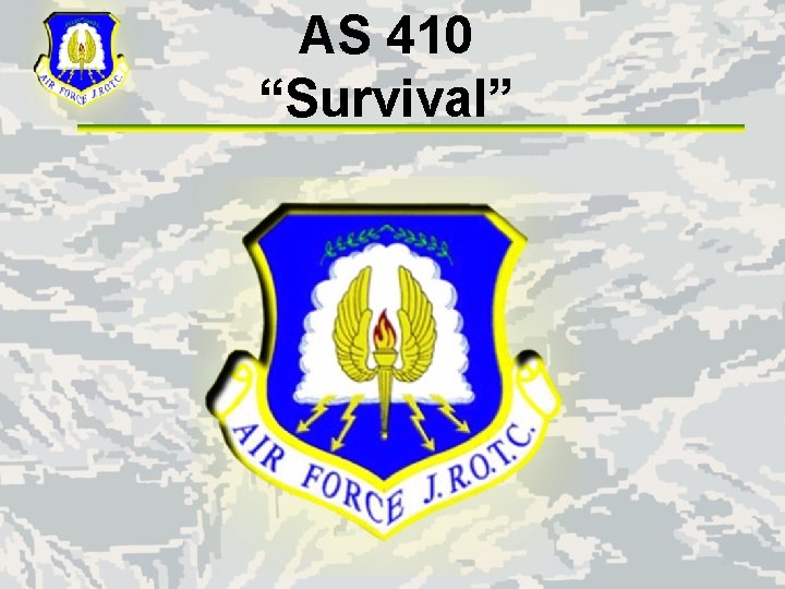 AS 410 Survival Survival for Cadets Your private