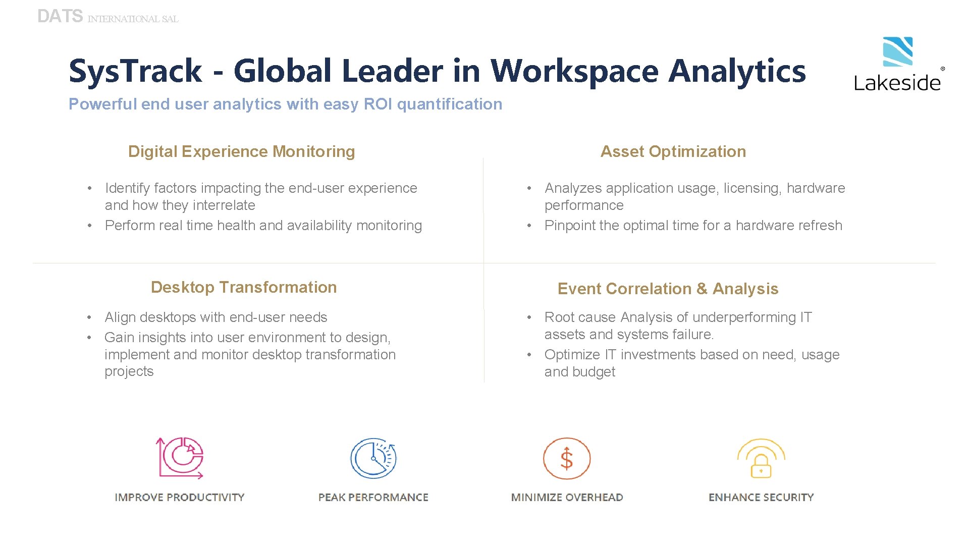 DATS International Portfolio DATS INTERNATIONAL SAL DATS International