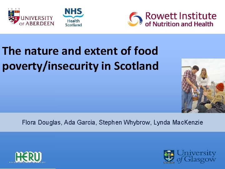 The nature and extent of food povertyinsecurity in