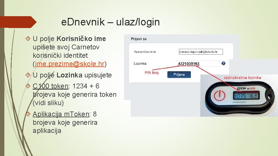 e Dnevnik Instalacija m Token aplikacije U App