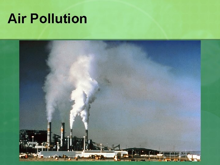 How Human Activities affect the Environment Table of