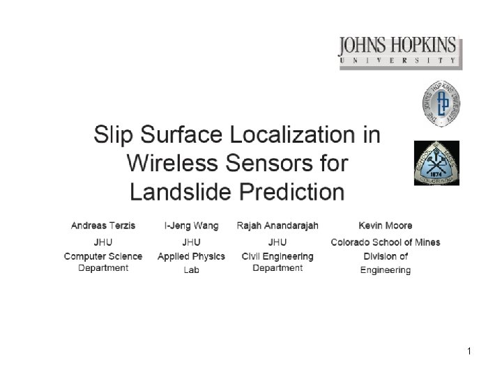 1 Outline Background on Landslides Prediction System Architecture