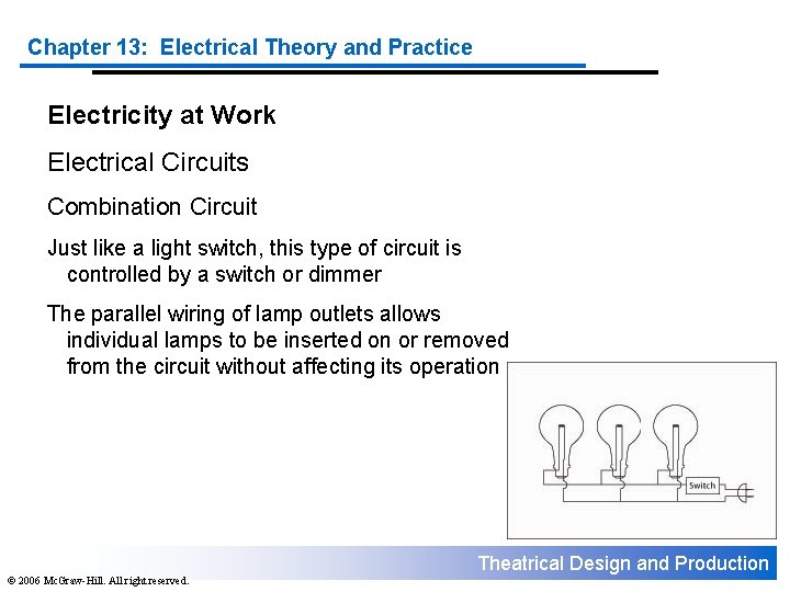 Chapter 13 Electrical Theory and Practice As theatre