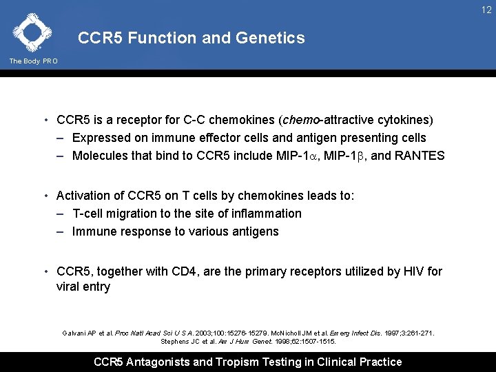 The Body PRO Presents CCR 5 Antagonists and