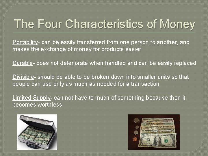 The Evolution Functions and Characteristics of Money AP