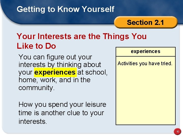Section 2 1 Getting to Know Yourself Getting