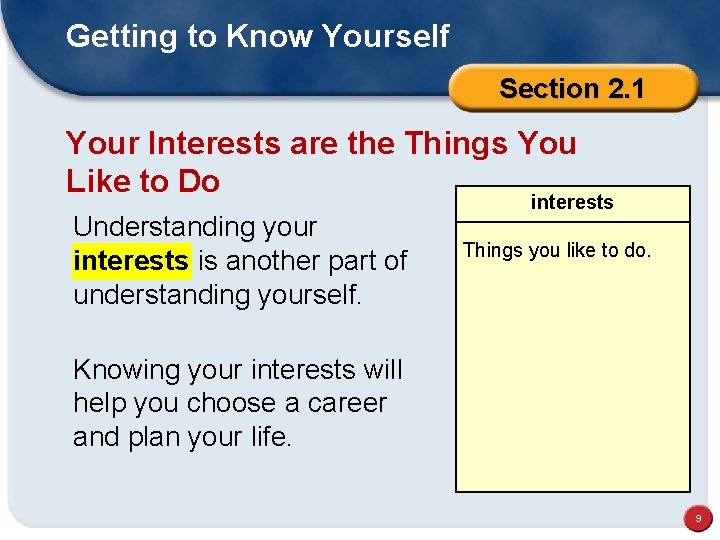 Section 2 1 Getting to Know Yourself Getting