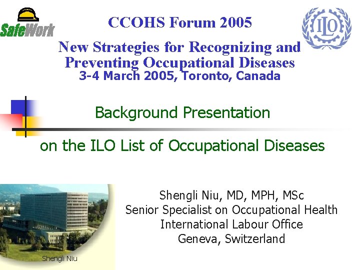 CCOHS Forum 2005 New Strategies for Recognizing and
