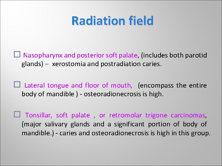 RADIATION THERAPY OF HEAD AND NECK TUMORS Dr