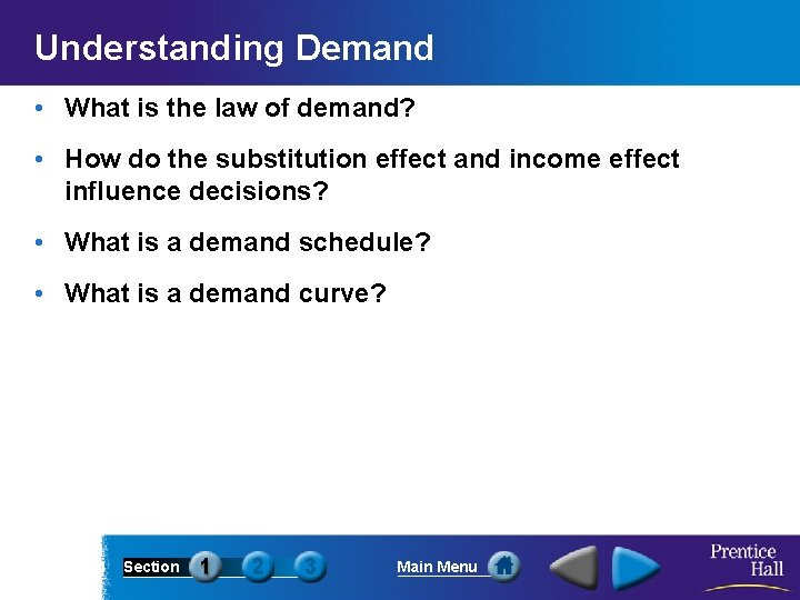 Understanding Demand What is the law of demand