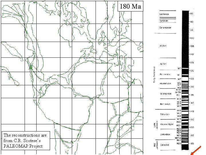 paleontological age magnetic anomaly number Seafloor ages from