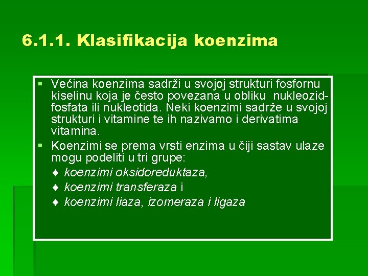 6 Bioregulatori Efekat bioregulatora 6 1 Koenzimi 6