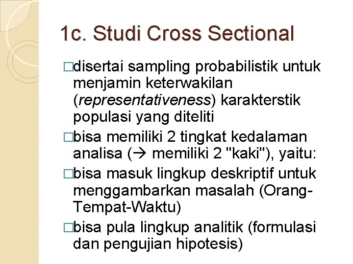 STUDI EPIDEMIOLOGI ANALITIK OBSERVASIONAL DAN EKSPERIMENTAL Mugi Wahidin