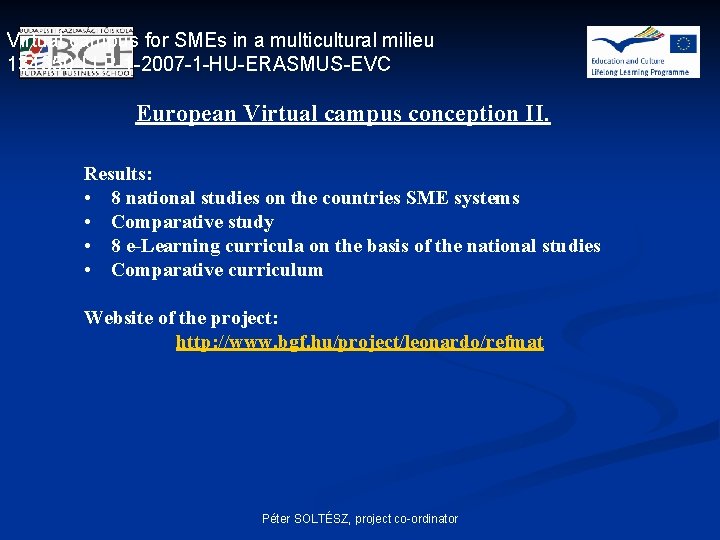 Virtual campus for SMEs in a multicultural milieu