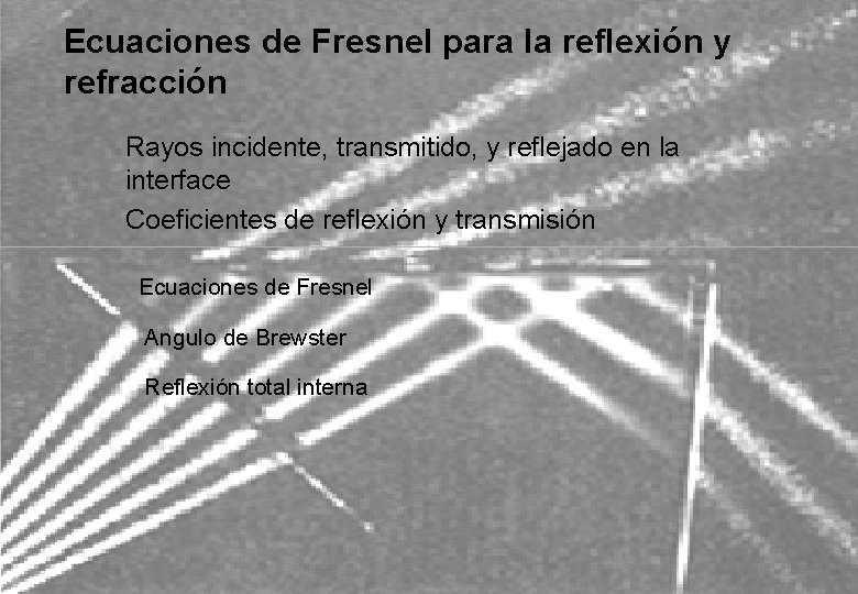 Ecuaciones de Fresnel para la reflexin y refraccin
