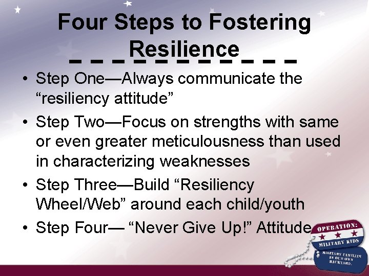 Fostering Resiliency in Children and Youth Resilience Shifting