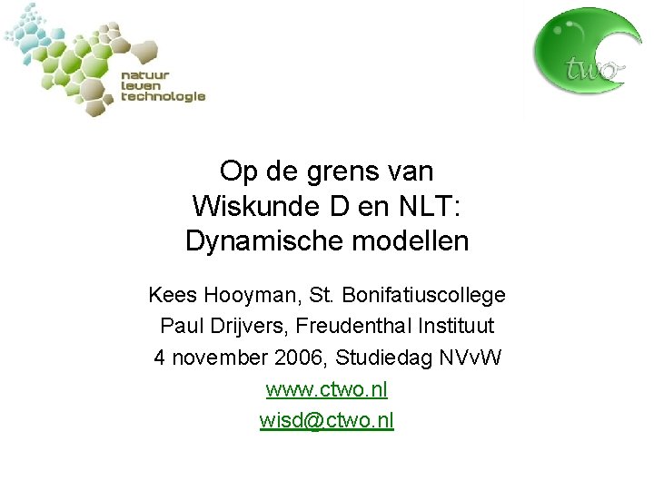 Op de grens van Wiskunde D en NLT