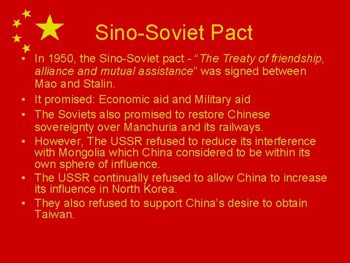 SinoSoviet Relations Timeline 1949 Communist revolution in China