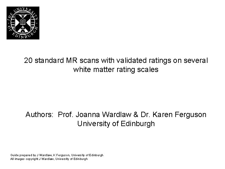 20 standard MR scans with validated ratings on