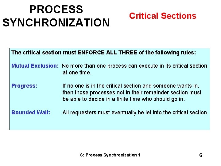 PROCESS SYNCHRONIZATION I This is about getting processes