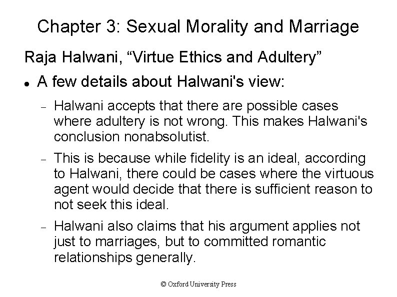 Chapter 3 Sexual Morality and Marriage Vatican Declaration