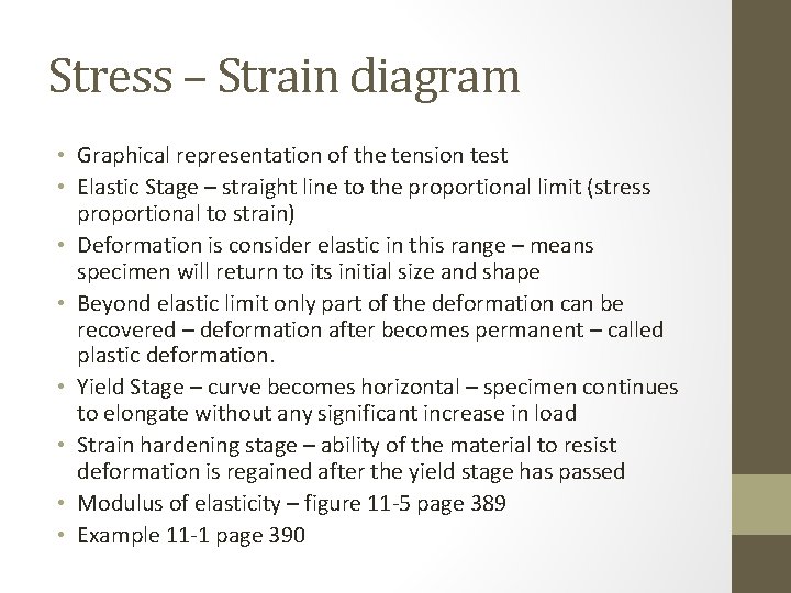 Strengths Chapter 11 Mechanical Properties of Materials Tension