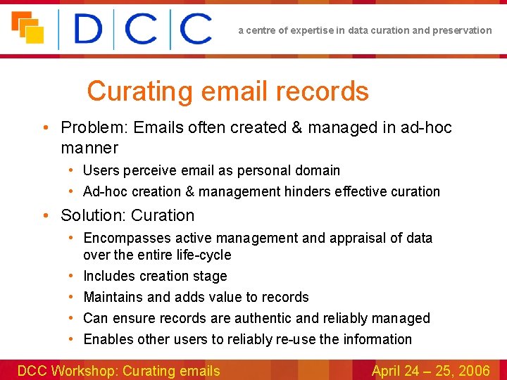 a centre of expertise in data curation and