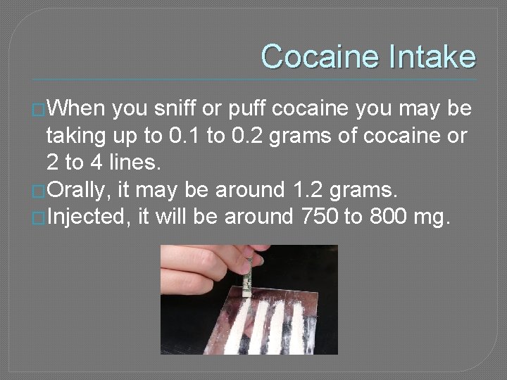 Cocaine Introduction Cocaine is a highly addictive stimulant