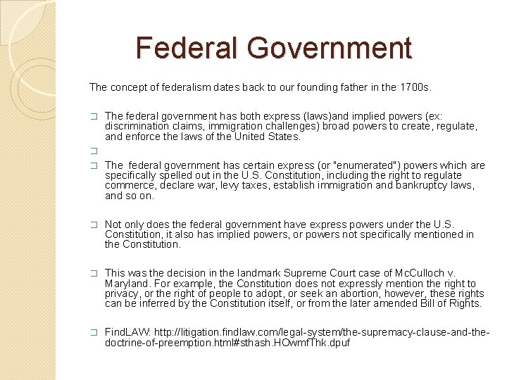 Referencing Federal State Regulations Objectives You will explain